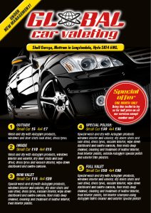 Car valeting leaflet design and printing | Outsourced Artwork Limited
